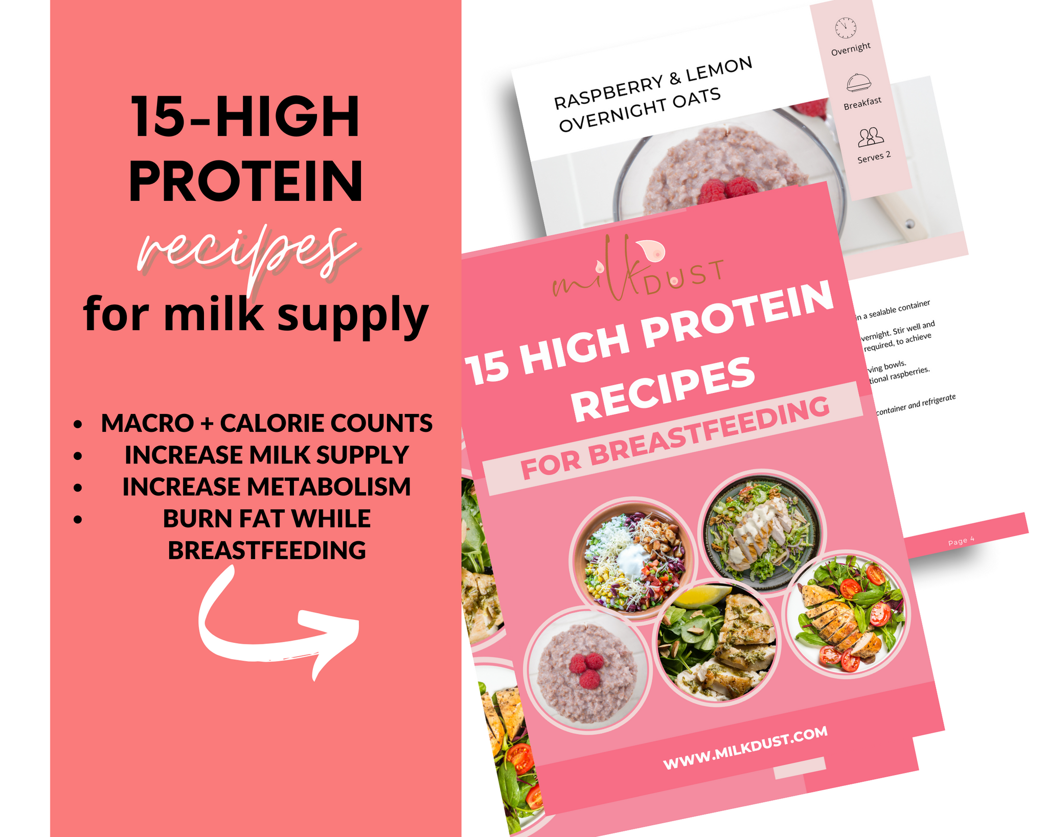 15 High-Protein Recipe Pack for Breastfeeding - eBook – MilkDust for Moms