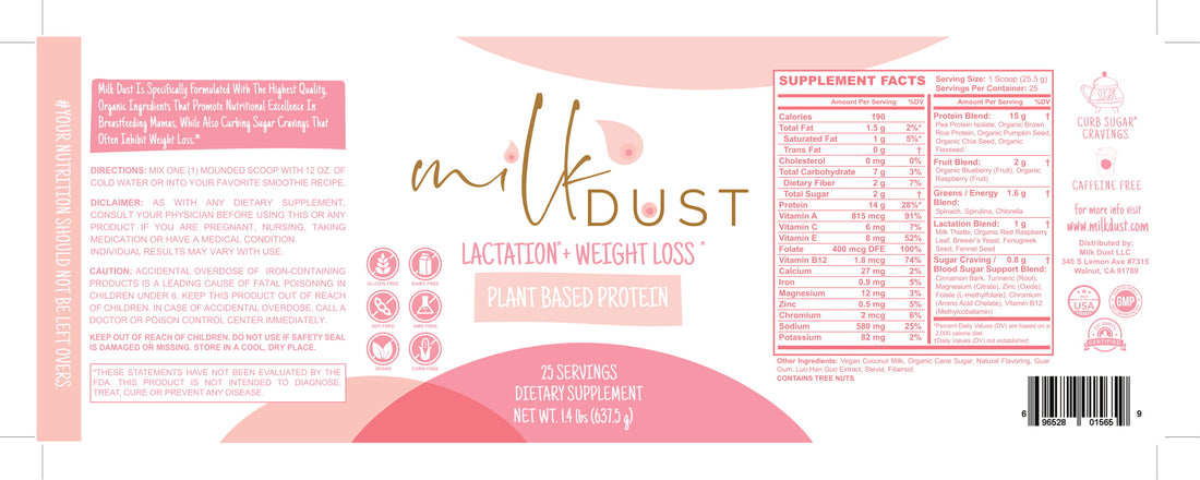NEW! Milk Dust Breastfeeding Protein Powder For Milk Supply, Vanilla F ...
